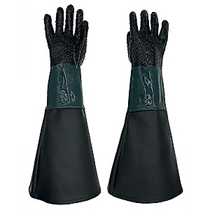 HOLDWIN Rubber Sandblaster Gloves for Abrasive Blasting be Used on Sandblast Cabinet Sand Blasting Gloves With Particle