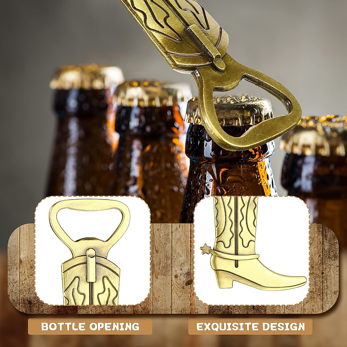 30 Pack Cowboy Boots Bottle Openers with Plastic Mini Pink Cowboy Hat Baby Shower Western Bottle Opener Party Favors Bridal Wedding Birthday Party for Guests Decorations or Souvenirs