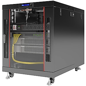 Sysracks 12U 35inch Deep Server Rack Cabinet It Enclosure Premium Series Data It Locking Under Desk Network Rack with Wheels PDU and Other Accessories