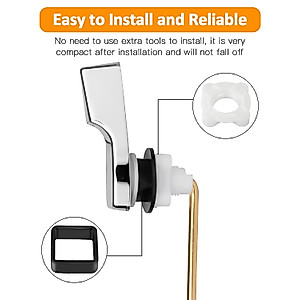 Toilet Handle Replacement Kit, 702 Universal Toilet Flush Handle, Zinc Alloy Toilet Tank Trip Lever with H2 Brass Arm Front-Mount Compatible with American Standard, Mansfield Toilet, Silver