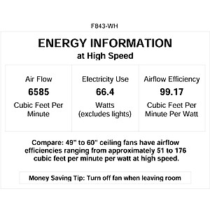MINKA-AIRE F843-WH, Wave, 52" Ceiling Fan, White