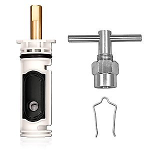 Shower Cartridge for 1222 & 1222B, with Puller and Retainer Clip, Bath Valve Replacement Tub Shower Parts Repair Kit, One Handle Bathtub Faucet Rebuild Kit with Removal Tool