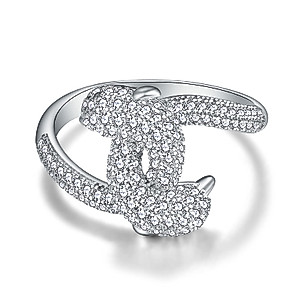 JIARUI Cute Dolphin Promise Ring 925 Sterling Silver Micro Pave Setting Ring for Women Jewelry Gift for Anniversary Birthday