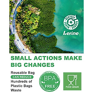 Lerine 20 Pack Reusable Freezer Bags Dishwasher Microwave Safe, Stand Up Silicone and BPA Free Reusable Sandwich Bags, Leakproof Reusable Food Storage Bags for Meal Prep - 8 Gallon 7 Sandwich 5 Snack