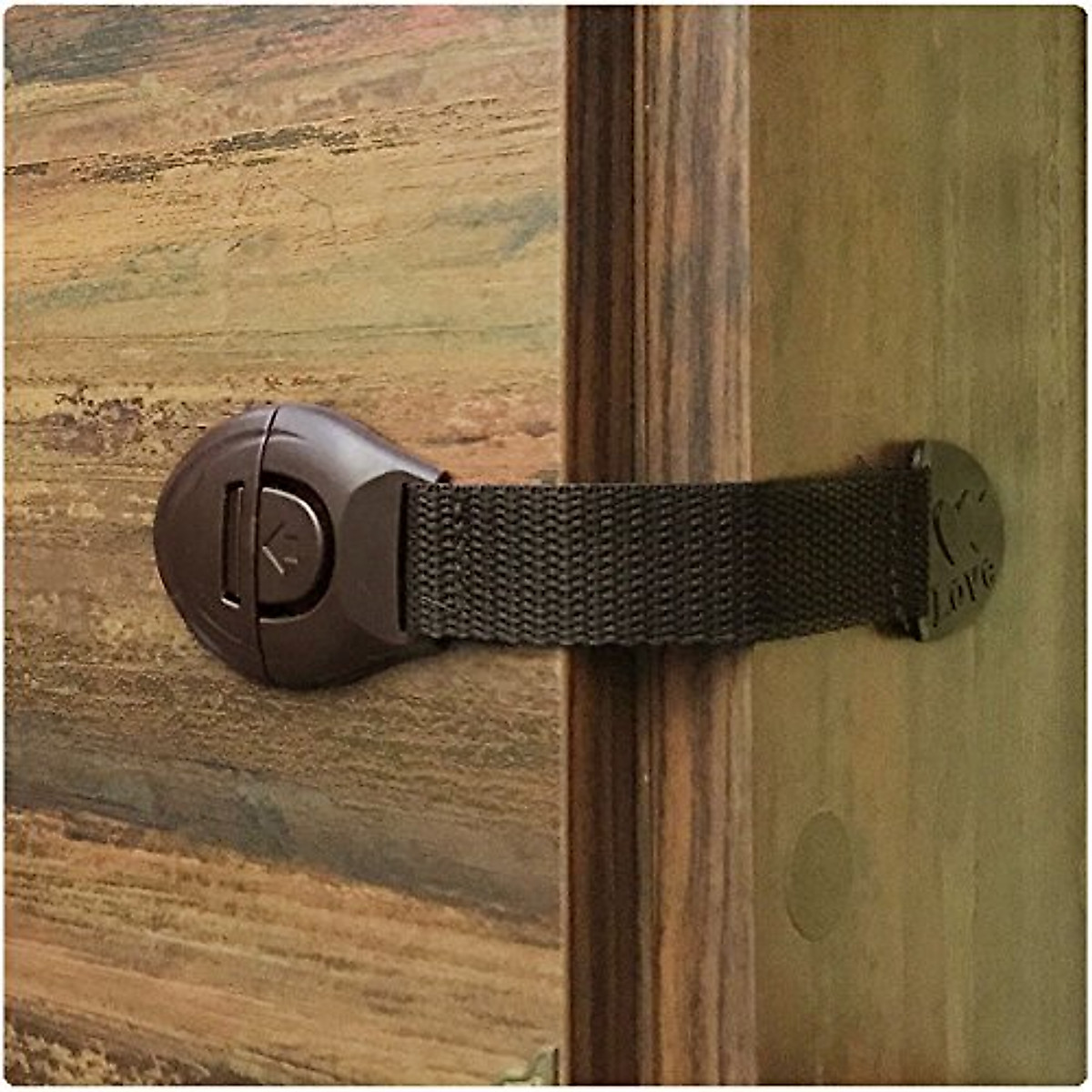 Chironal 10pcs/set Child Safety Lock Security Protector Drawer Door Cabinet Lock Plastic Protection Kids Safety Door Lock (Cloth belt lock Dark brown)