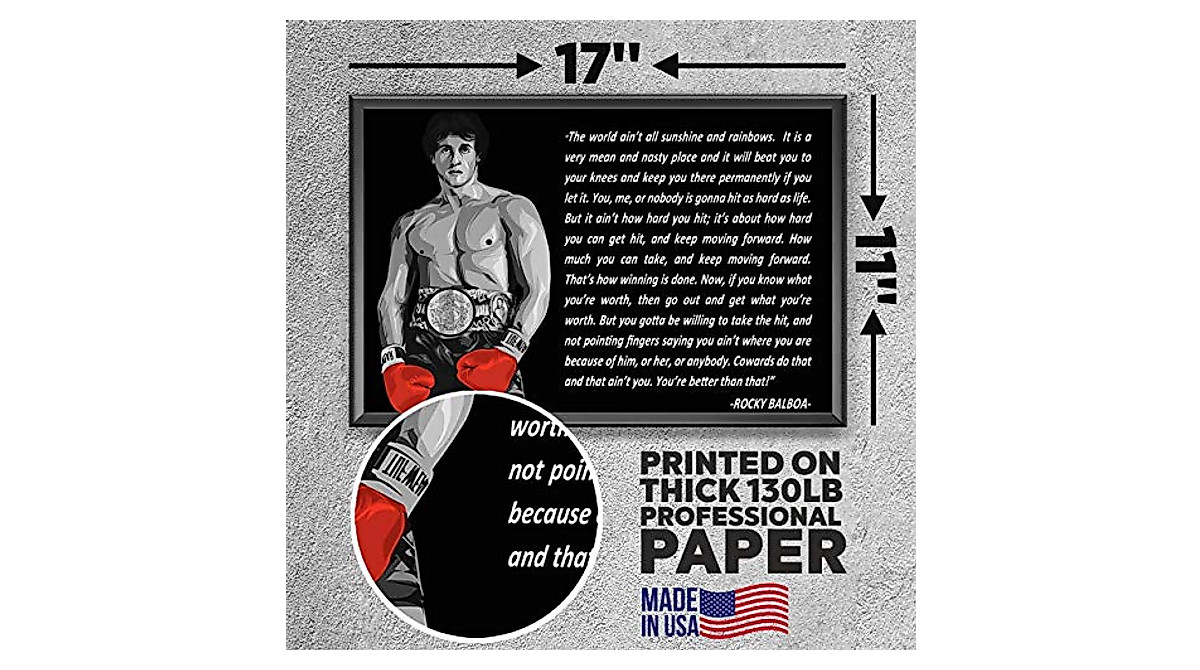 Inspirational Rocky Balboa Poster 11" x 17"