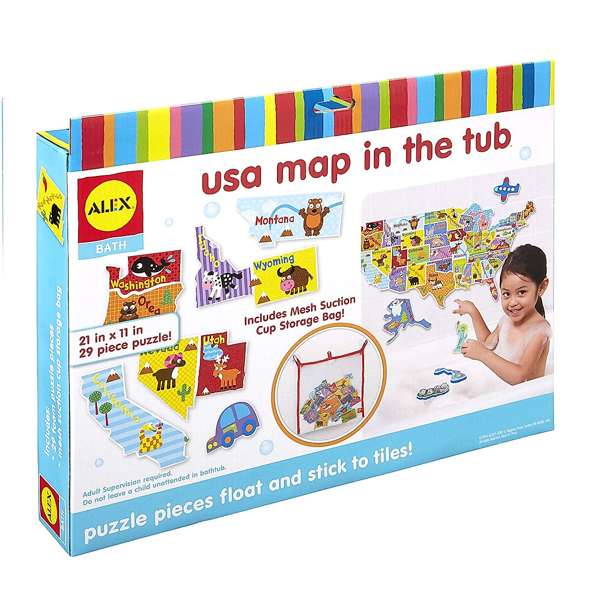 Alex Bath USA Map in The Tub Kids Bath Activity
