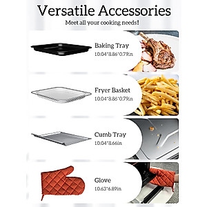 Kitchen Elite Air Fryer Toaster Oven Combo, 12.6 QT Stainless Steel Airfryer 10 in 1, Convection Oven Countertop 450°F, Non-Toxic for Bake, Roast, Reheat, Broiler, Dehydrate with Digital Touch Screen