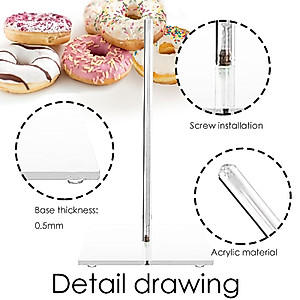 YAGELI Acrylic Donut Stand 6 Pieces,Removable Clear Donuts Display Stand Bagels Holder for Party Wedding Birthday Treat Display Corner Decor,Non-Slip Doughnut Bar 15 inch and 10 inch