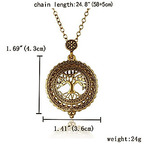 Sherry Magnifiers 5X Antique Hanging Magnifier Hollow Out Necklace Pendant Map Reading Magnifying Glass (Gold 02)