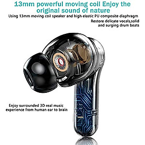 True Wireless Earbuds Bluetooth 5.0 Earphones TWS Stereo Touch Control Bluetooth Earphones with LCD Display Charging Case, in Ear Built Waterproof Earphones Mic Noise Cancelling for Running/Workout