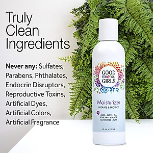 Good For You Girls Natural Facial Moisturizer, Calming and Non-Comedogenic with Aloe, Vitamin E, Arnica, Rose Hip, Borage, Green Tea, Kids, Preteen, Teens, All Skin Types (4 Fl Oz)