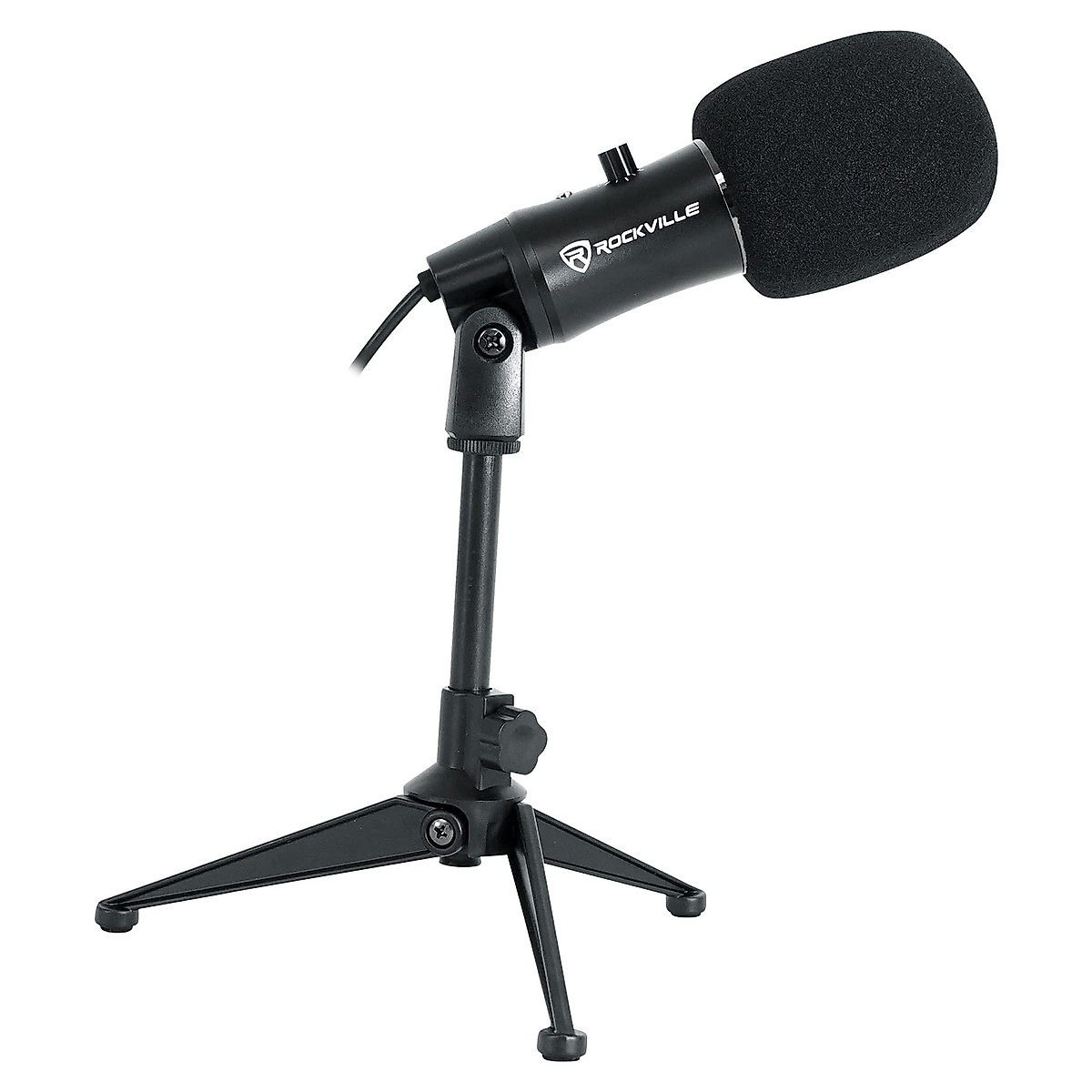 Rockville A-Stream Live Streaming USB Microphone w Gain+Mute Control+Stand+Cable