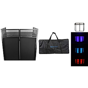 Rockville ROCKBOOTH Outdoor Backyard Party Pro DJ Booth Facade+2 Scrims+2 Lights