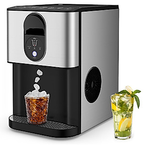 ARLIME Nugget Ice Maker Countertop, 56 lbs/24 H Pepple Chewable Ice Making Machine w/Self-Cleaning System, Self-Dispensing Pellet Ice Machine w/ 0.63 gal Water Tank for Home & Kitchen