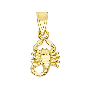 Dainty 10k Solid Gold Scorpion Pendant for Necklace, November Zodiac Scorpio Charm Jewelry Gift for Fashion Wear