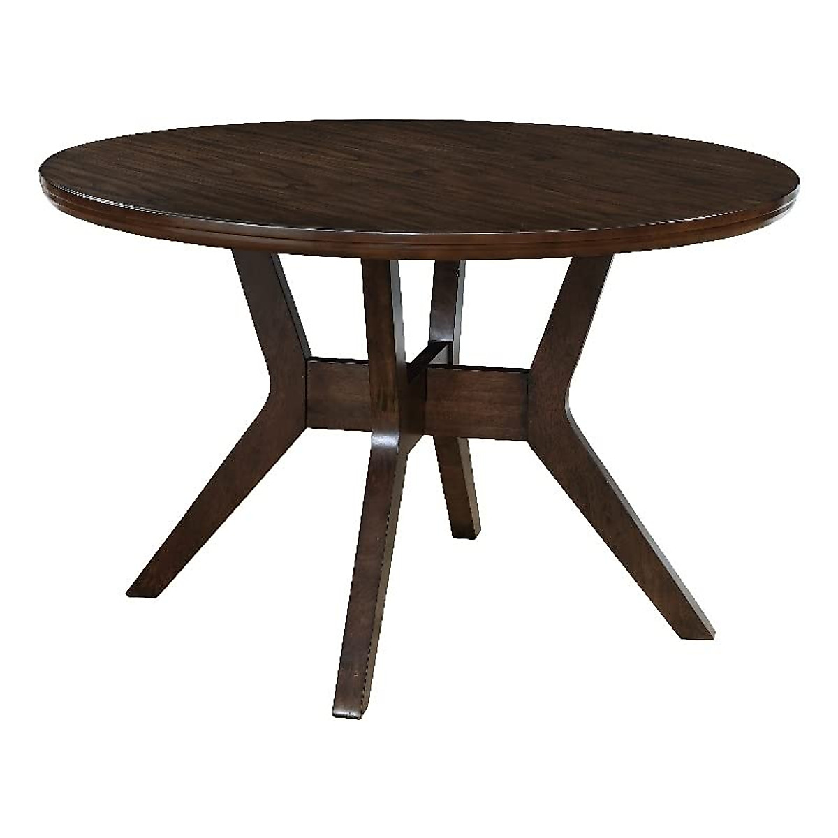 Furniture of America Mecca Mid-Century Wood Round Dining Table in Gray