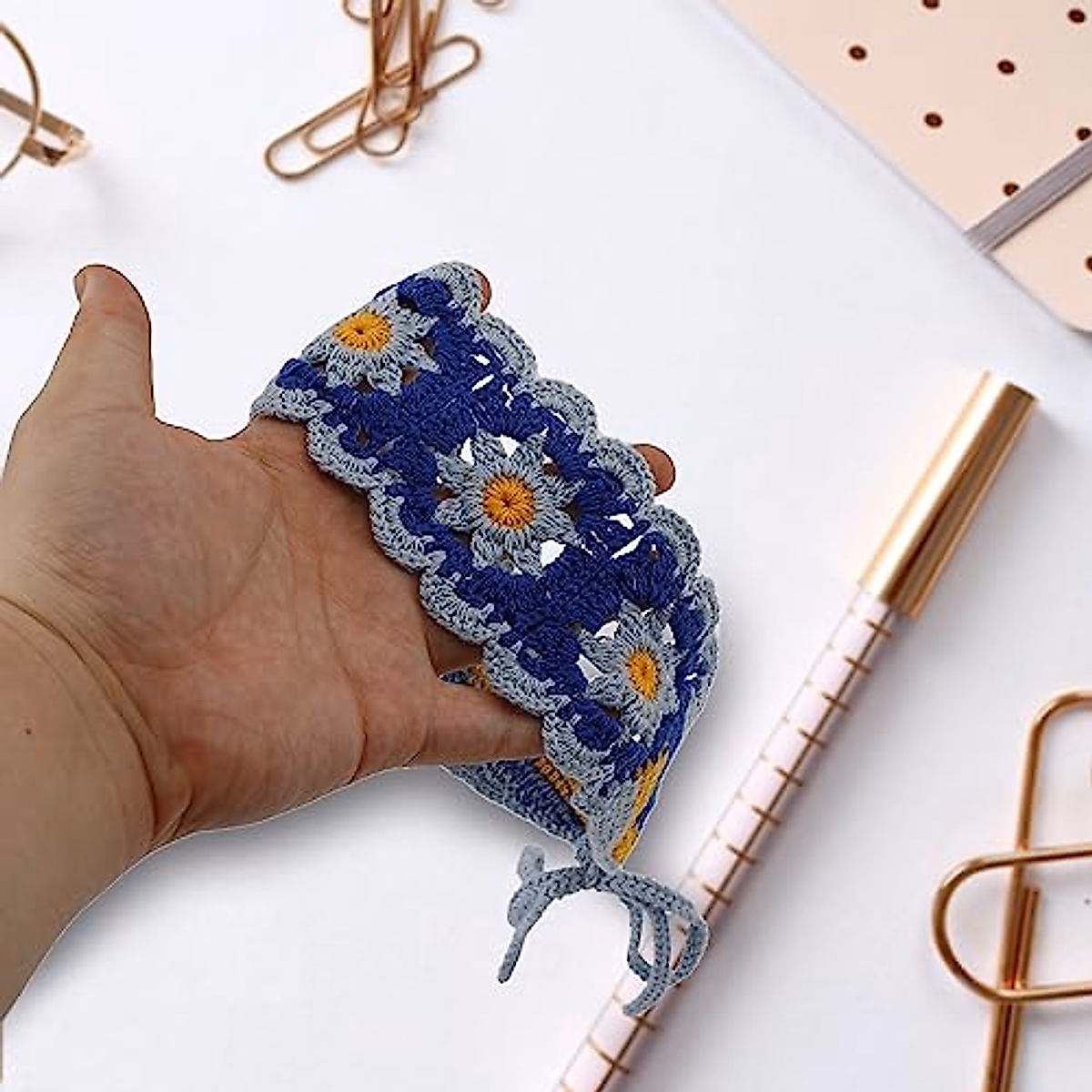 3PCS Knitted Headbands Hippie Wool Braided Hair Headband Boho Vintage Bandana for Girls and Women (Green, Orange, Blue)