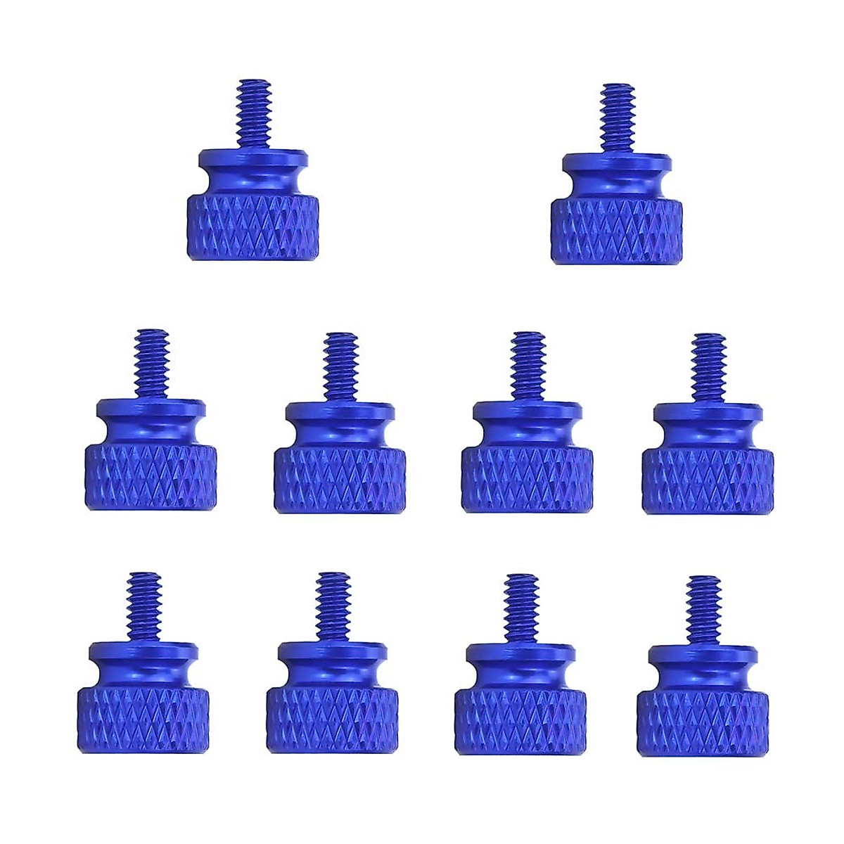 YATENG 10-pcs Anodized Aluminum Computer Case Thumbscrews (6-32 Thread) for Computer Cover/Power Supply/PCI Slots/Hard Drives DIY Personality Modification & beautification (Royal Blue)