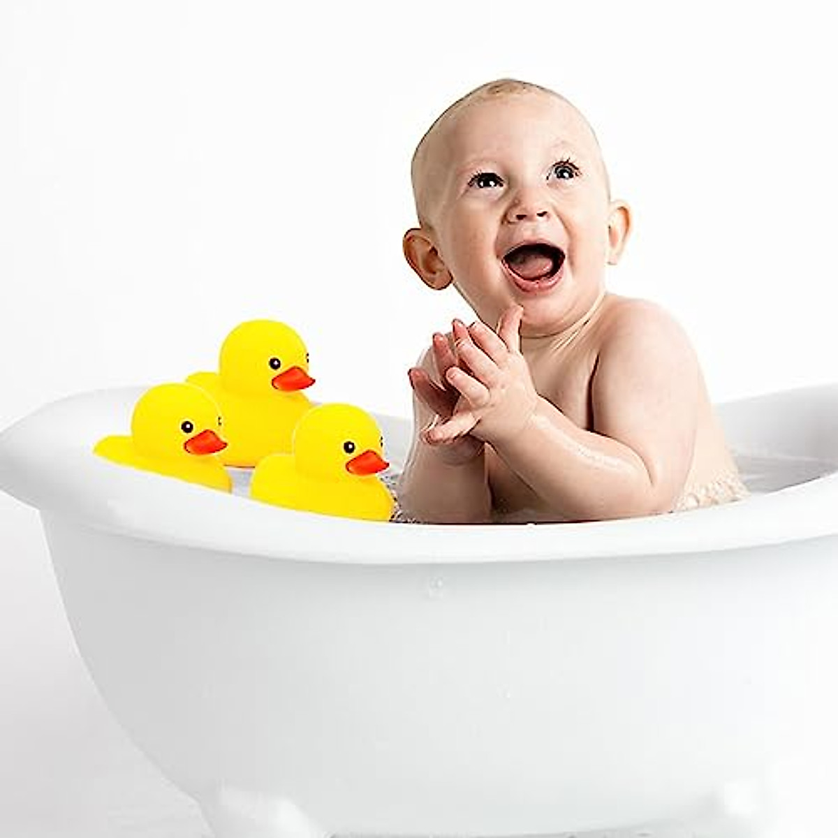 Rubber Funny Ducks/Duckies Waterproof No Bebe Noise Bath Toy Without Hole or with No Hole Student Office Desktop Decor IT Programmer Funny Partner Rubber Duckies in Bulk