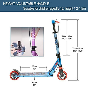 ygqtbc Adult Scooter 2019 Upgraded Kick Scooter Height-Adjustable Foldable Dual Suspension Rear Fender Brake Lightweight Aluminium Alloy Commuter 220lb Max Load Big Wheels Scooter for Adults Teens