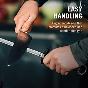 Victorinox Honing Steel Black Plastic Handle, 10-Inch, Combination Cut (40582)