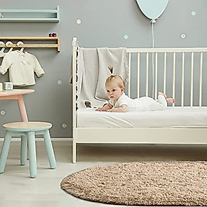 Softlife Fluffy Rugs for Bedroom, Shag Cute Area Rug for Girls and Kids Baby Room Home Decor, 2.6 x 5.3 Feet Oval Indoor Carpet for Nursery Dorm Living Room, Camel