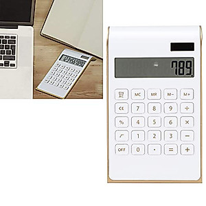 Business Calculator, Ultra Thin Solar Power Calculator Big Button Design Office Calculator Office Supplies Various Financial calculations for Financial Officer(White)