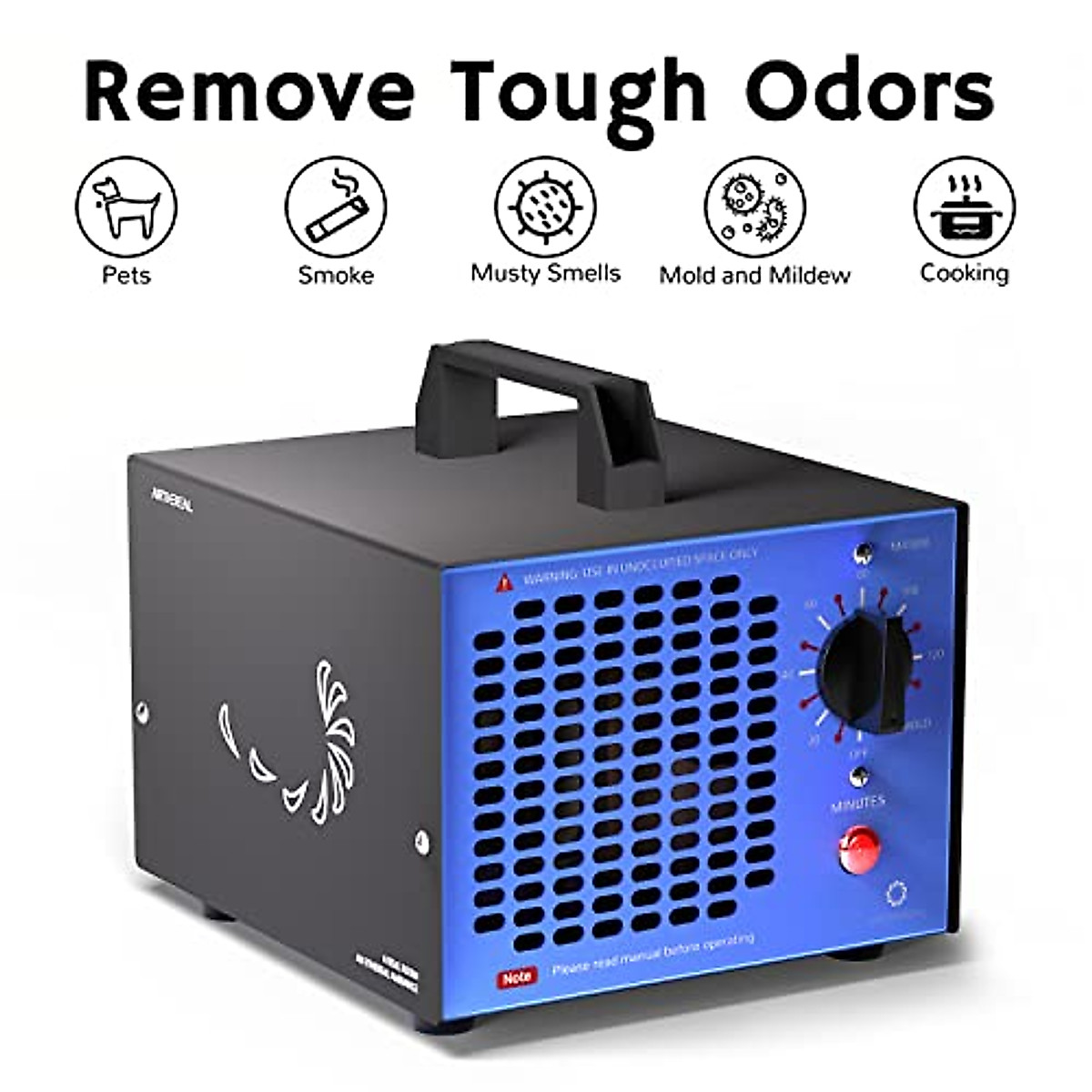 Airthereal Bundle | MA5000 Ozone Generator (Blue) and 2-pack Replacement Ceramic Ozone Plates, Odor Remover O3 Machine