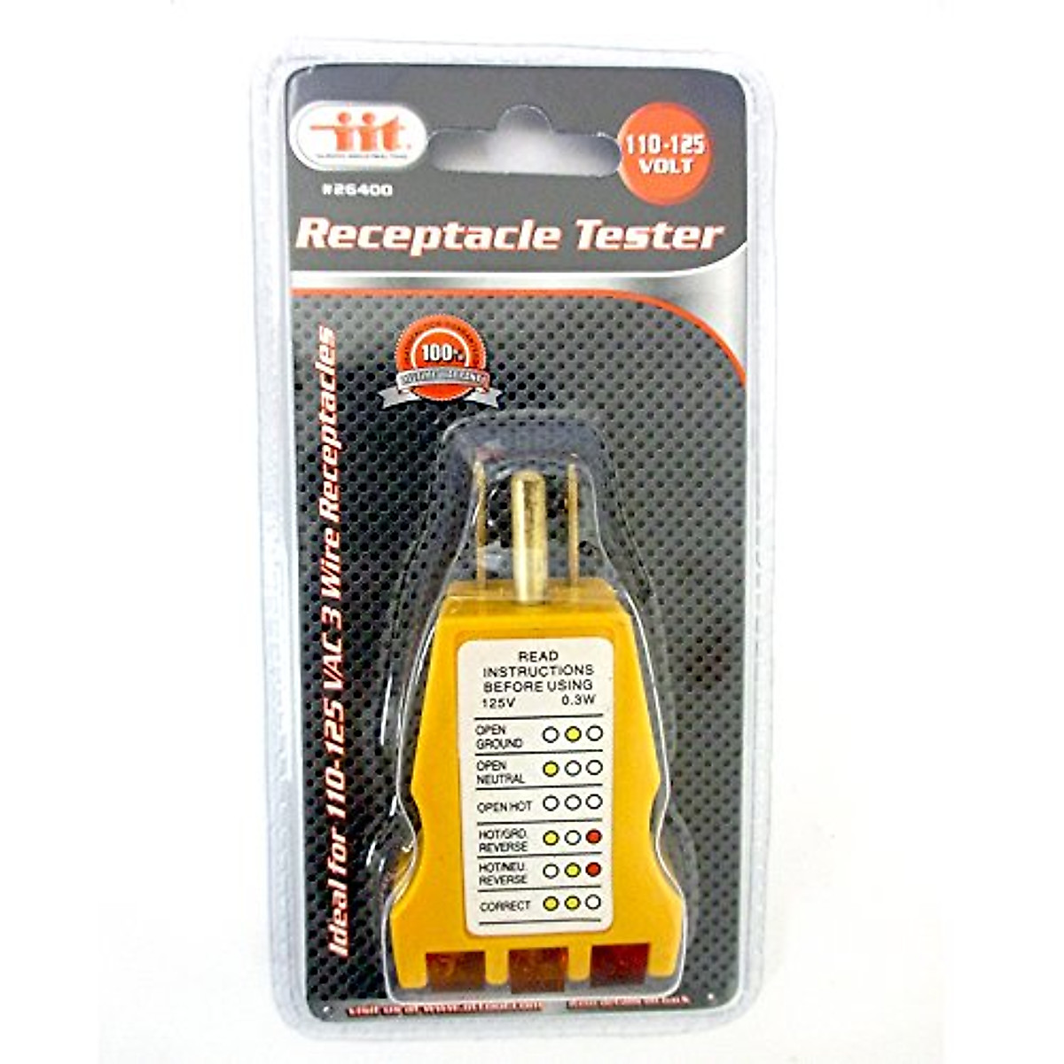 1 Electrical Receptacle Tester AC Outlet Plug 3 Prong Circuit Analyzer GND Open