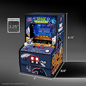 My Arcade Space Invaders Micro Player: Mini Arcade Machine Video Game, Fully Playable, 6.75" Collectible Premium Edition