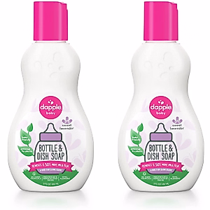 Dapple Baby Bottle Soap, Hypoallergenic Dish Soap for Baby Bottles, Powered by Plants, Travel Size, Lavender, 3 Fl Oz (Pack of 2)