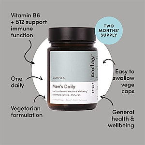 me today – Men’s Daily Multivitamin and Mineral Supplement, 60 Capsules with 27 Vitamins, Minerals and herbs, including D, C, A, B, Biotin and Zinc, Vegetarian