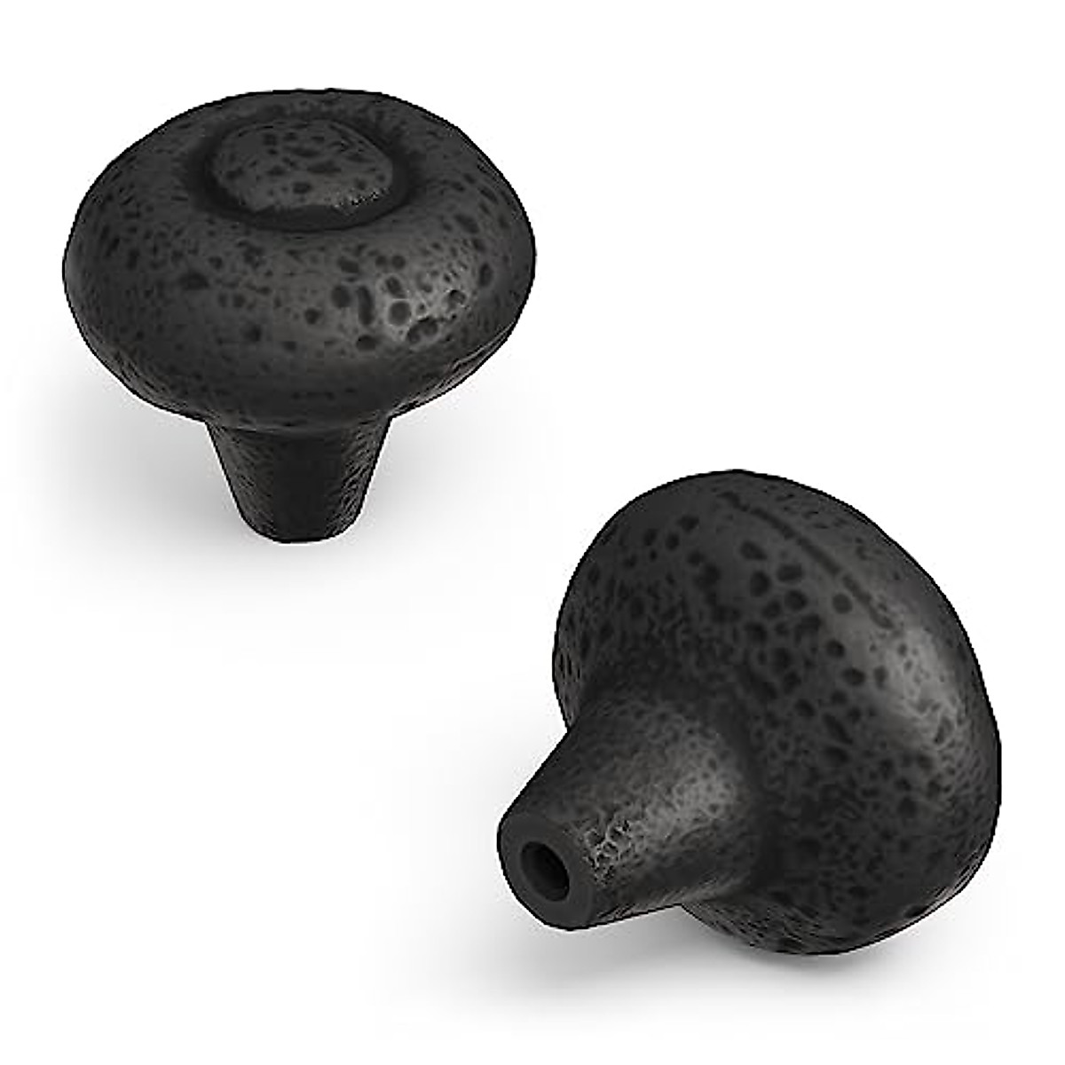 Hickory Hardware 1 Pack Solid Core Kitchen Cabinet Knobs, Luxury Cabinet and Dresser Knobs, Handle Pulls for Doors & Drawers, 1-1/2 Inch, Black Iron, Refined Rustic Collection