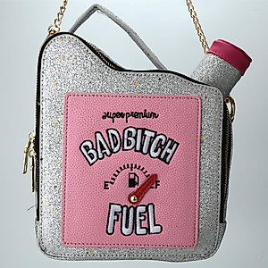 QiMing Gasoline Shoulder Handbag,Sequins PU CrossBody PursesTote Bag for Women(Pink)