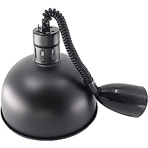 LINKANRUO Food Heat Lamp for Restaurant Hanging Heat Lamp Food Warmer Pendant with 250W Lamp, 60-180cm Length Buffet Food Heat Lamp Commercial Food Warmer Buffet Lamps(Black)