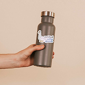 Certified Silly Goose Sticker for Water Bottle - Funny Meme Decal - Cute Propeller Hat Sticker for Tumblers