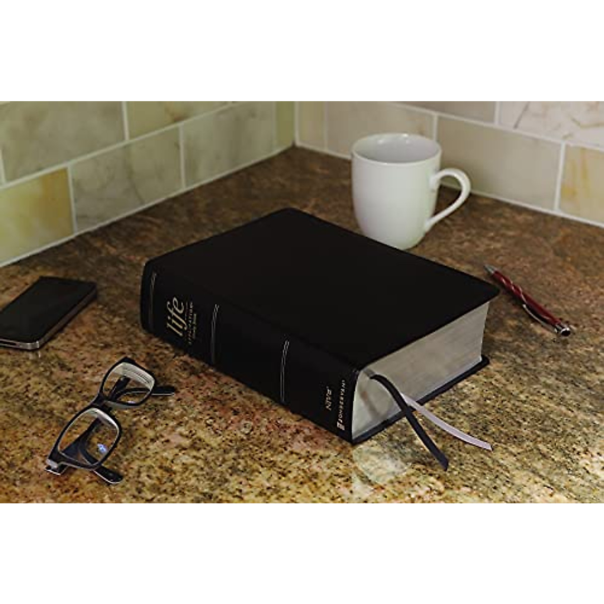 NIV, Life Application Study Bible, Third Edition, Large Print, Bonded Leather, Black, Red Letter, Thumb Indexed