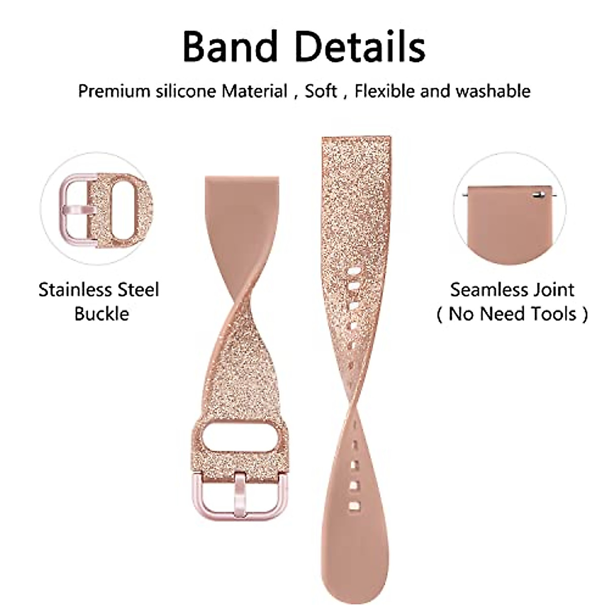 Meliya 4 Pack Watch Bands, 20mm 22mm Quick Release Soft Silicone Replacement Watch Strap for Women Men (22mm, Wine Red+Rose Gold+Shine Rose Gold+Violet Smoke)