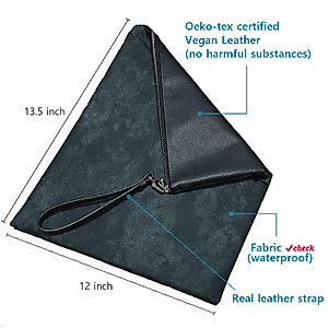 Wristlet Pouch Bag Two-Sided Fold Over Clutch For Women Tie-Dye Pattern Casual Clutch, Oeko-Tex Certified Vegan Leather (Black)