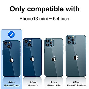 KSWOUS Sparkly Glitter Clear Case for iPhone 13 Mini 5.4 Inch with Screen Protector[2 Pack] + Camera Lens Protector[2 Pack], Soft Protective Case for Women Girls Cute Shockproof Cover(Glitter)