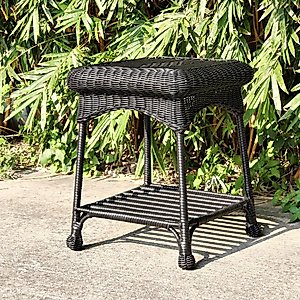 SHAKLAK Wicker Lane OTI001-D Outdoor Black Wicker Patio Furniture End Table