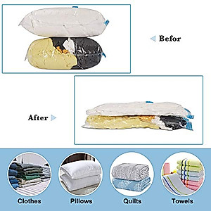 HAWATOUR 10 Pack Vacuum Storage Bags Space Saver Bags for Clothes, Pillow, Towel, Blanket