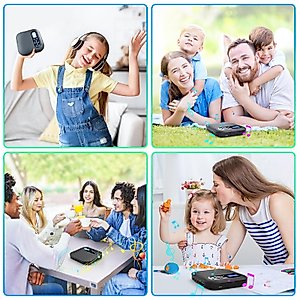 Desobry CD Player Portable, Bluetooth CD Player with Speakers, Portable CD Players for Home, Rechargeable Walkman CD Player for car with LCD Screen Anti-Skip Small CD Player with Dual Headphone Jacks