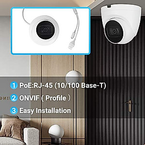 EmpireTech 4MP 1/2.9" CMOS Starlight POE IR Turret IP Camera WDR IP67 Weatherproof Outdoor,Support IVS, SMD Plus.,Built-in Mic, Built-in IR LED, High Image Definition,S2 Version IPC-T24IR-AS 2.8mm