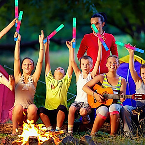 SHQDD100 PCS LED Foam Sticks, Bulk Foam Glow Sticks with 3 Modes Colorful Flashing, Glow in Dark Party Supplies, Glow Stick Bulk Party Pack for Wedding,Raves,Concert,Camping,Sporting Events,Pool Party