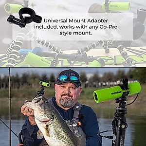 TACTACAM Fish-i Wide Lens Fishing Action Camera + Head Mount and Universal Mount Adapter