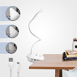 OPPLE Click on Light Desk Lamp - (2022 Update) Book Light with 360° Flexible Gooseneck, LED Reading Light with 3 Brightness, Clamp Light for Headboard, Desk, Table, etc