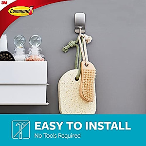 Command BATH33-SN-ES Bath Hooks, 0, Satin Nickel