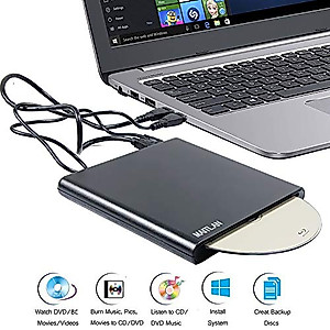 Slot USB 3.0 External 3D Blu-ray DVD Disc Players, for Alienware M15 R2 M17 15 17 R5 Aurora R8 R9 Area 51 M 51M Gaming Laptop X51 Desktop PC, 8X DVD+-R/RW DL 24X CD-R Burner, Portable Optical Drive